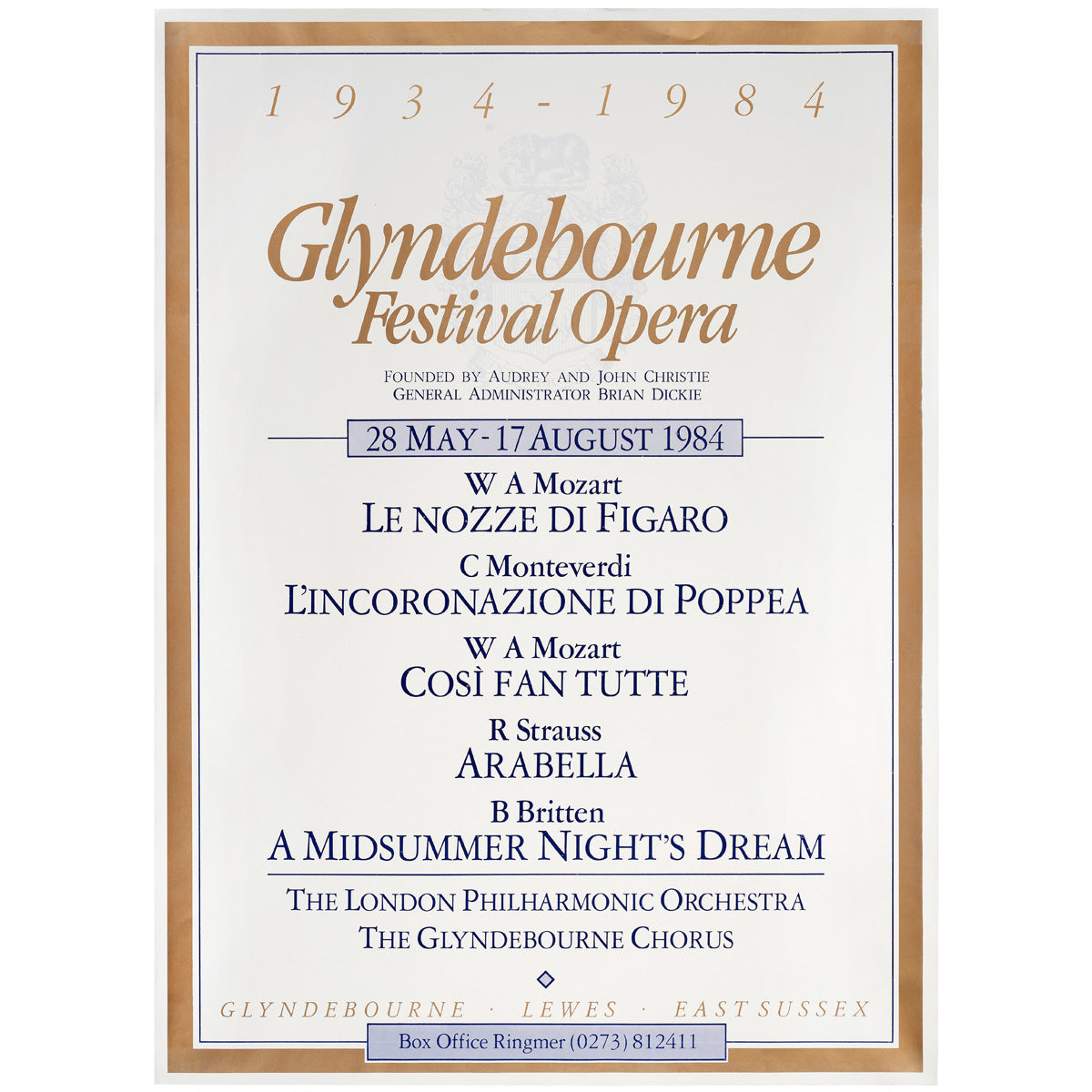 Glyndebourne Festival Opera 1984 Poster